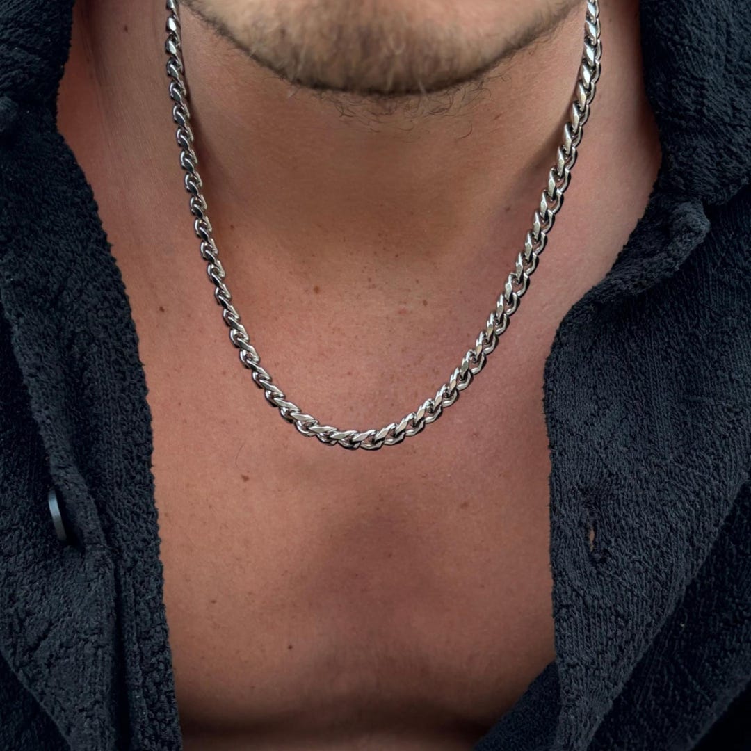 9mm Silver Curb Chain, Mens Chain, Silver Curb Chain Mens, Mens ...