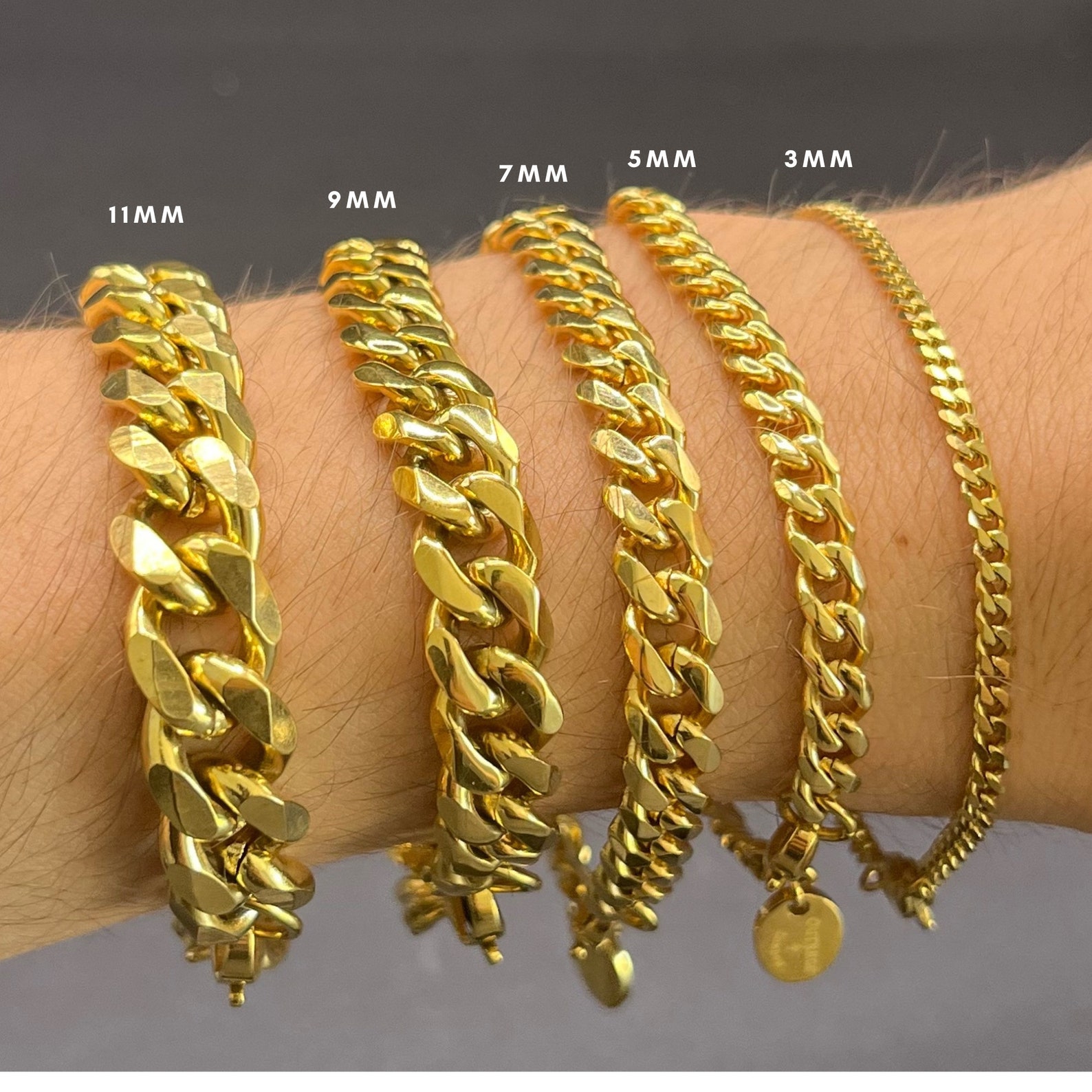 Gold Mens Bracelet | Curb Chain Gold Bracelets | Man Bracelets | Mens ...