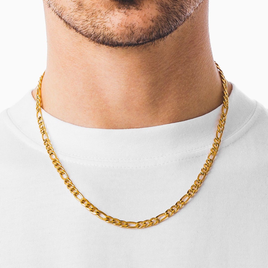 Mens Gold Figaro Chain, Chains for Mens and Woman, High Quality Man ...