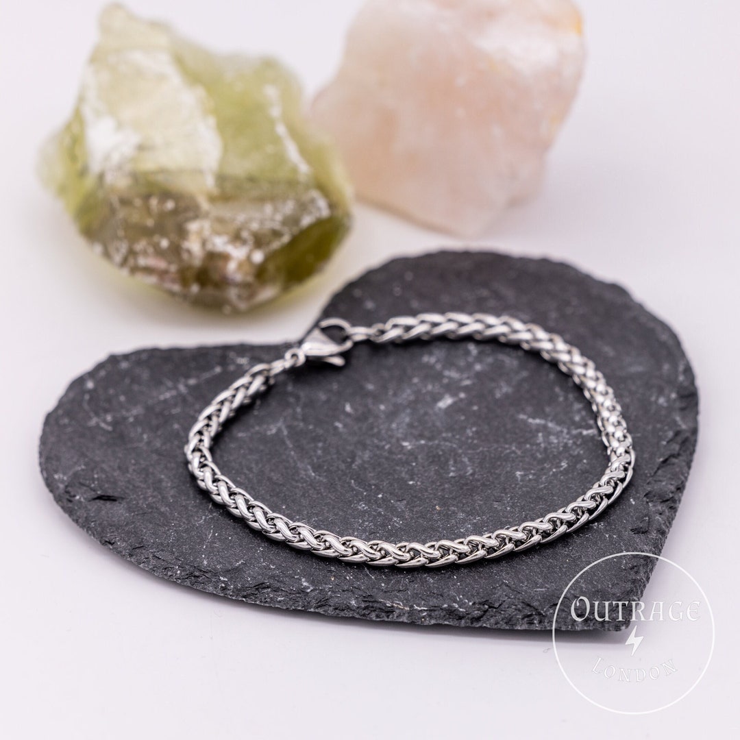 Wheat Chain 5mm Bracelet, Man Woman Bracelet, Link Chain Bracelet ...