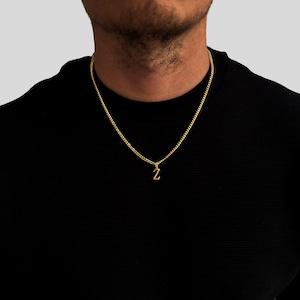 Custom Letter Chain Necklace for Mens and Woman, 18k Gold Personalised ...