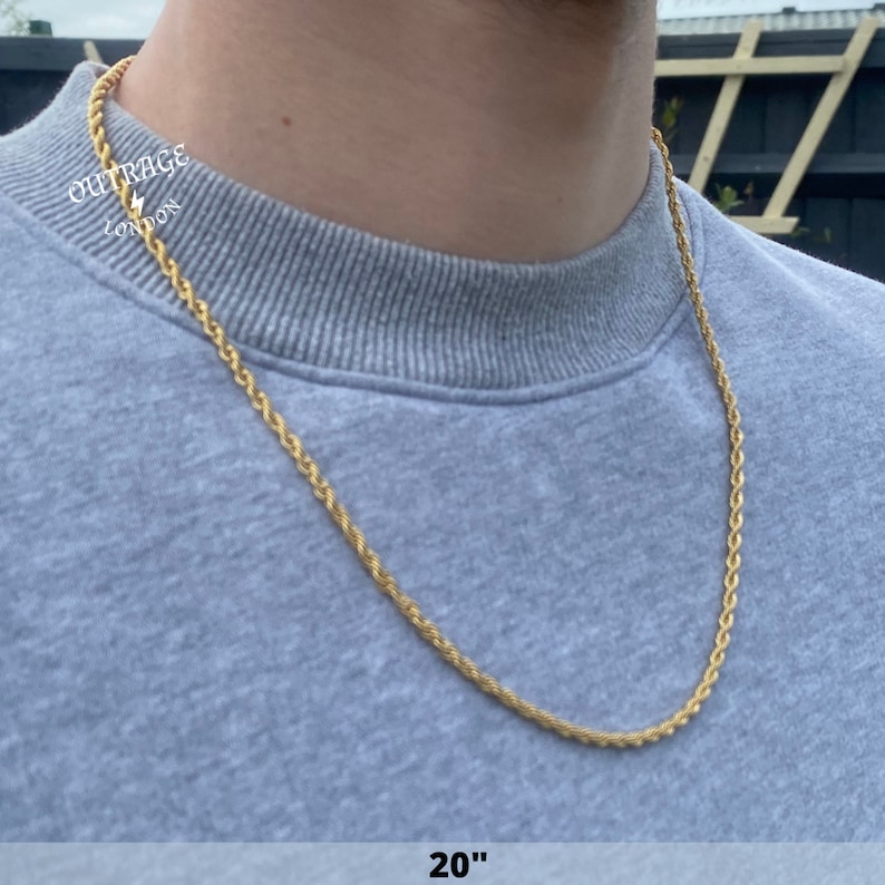 Mens Chain Gold Rope Chain Necklace Gold Chains for men | Etsy