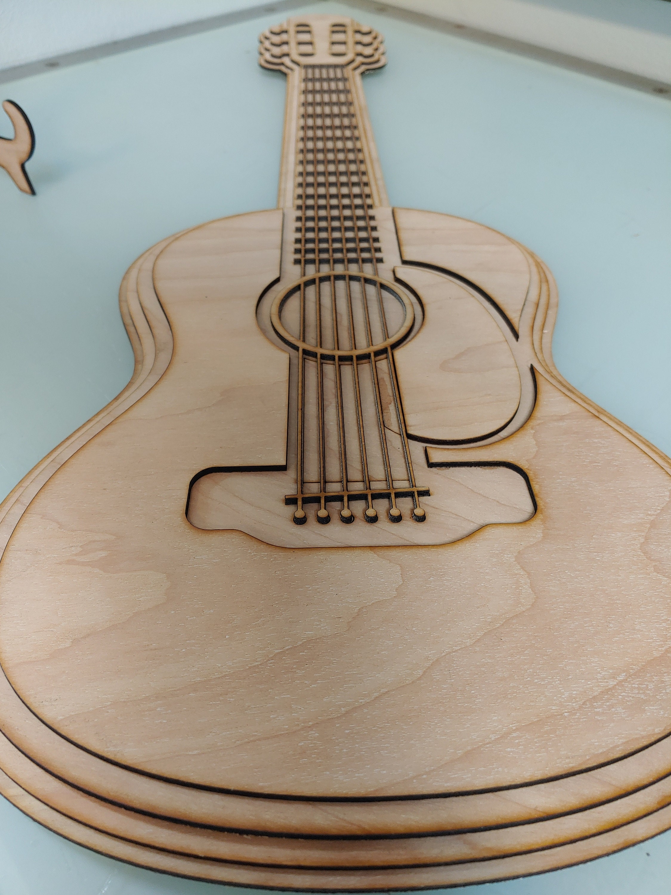 Digital File 3D Acoustic Guitar Laser Cut Art Piece For-svg-pdf-ai ...