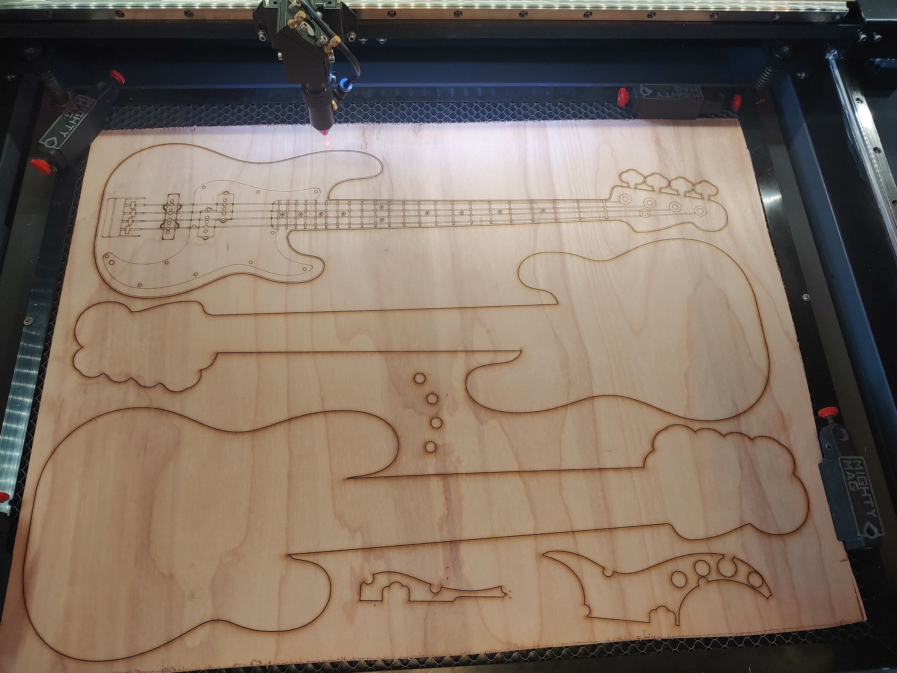 Digital File 3D Bass Guitar Laser Cut Art Piece for SVG PDF AI Multi ...