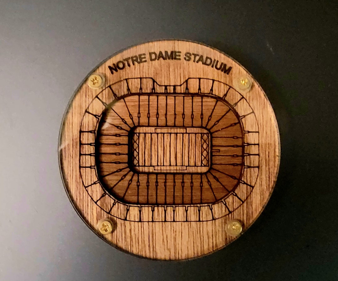Notre Dame Stadium Coaster, Stadium Coaster, 3D Wood Coaster, Sports ...