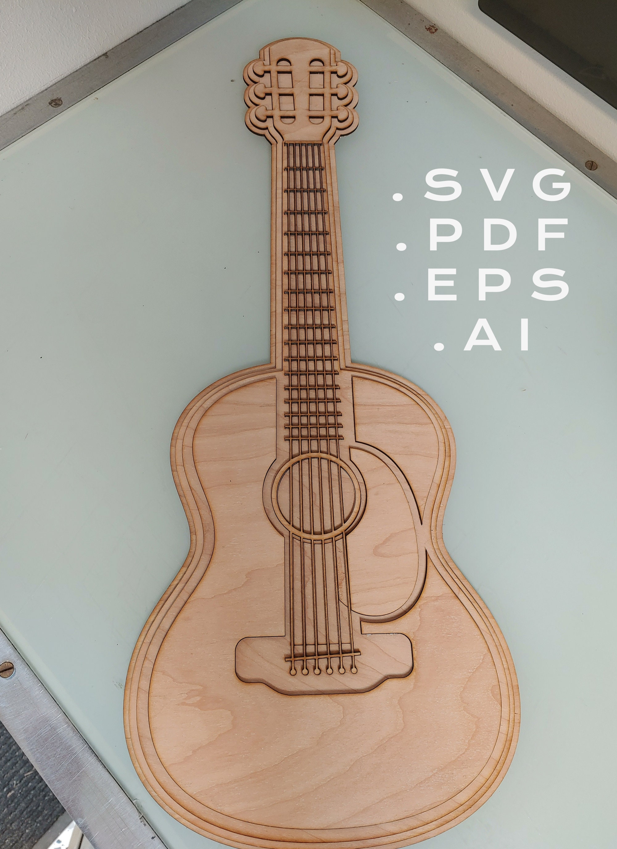 Digital File - 3D Acoustic Guitar Laser Cut Art Piece For-svg-pdf-ai ...