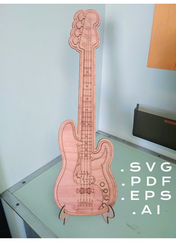 Digital File 3D Bass Guitar Laser Cut Art Piece for SVG - Etsy