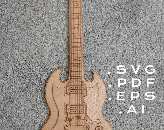 Digital File - 3d Gibson SG Guitar Laser Cut Art Piece for -svg-pdf-ai ...