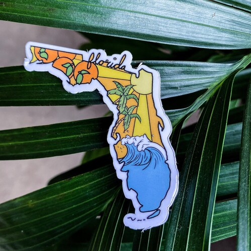 Watercolor Florida Grown Orange Die Cut Sticker - Etsy