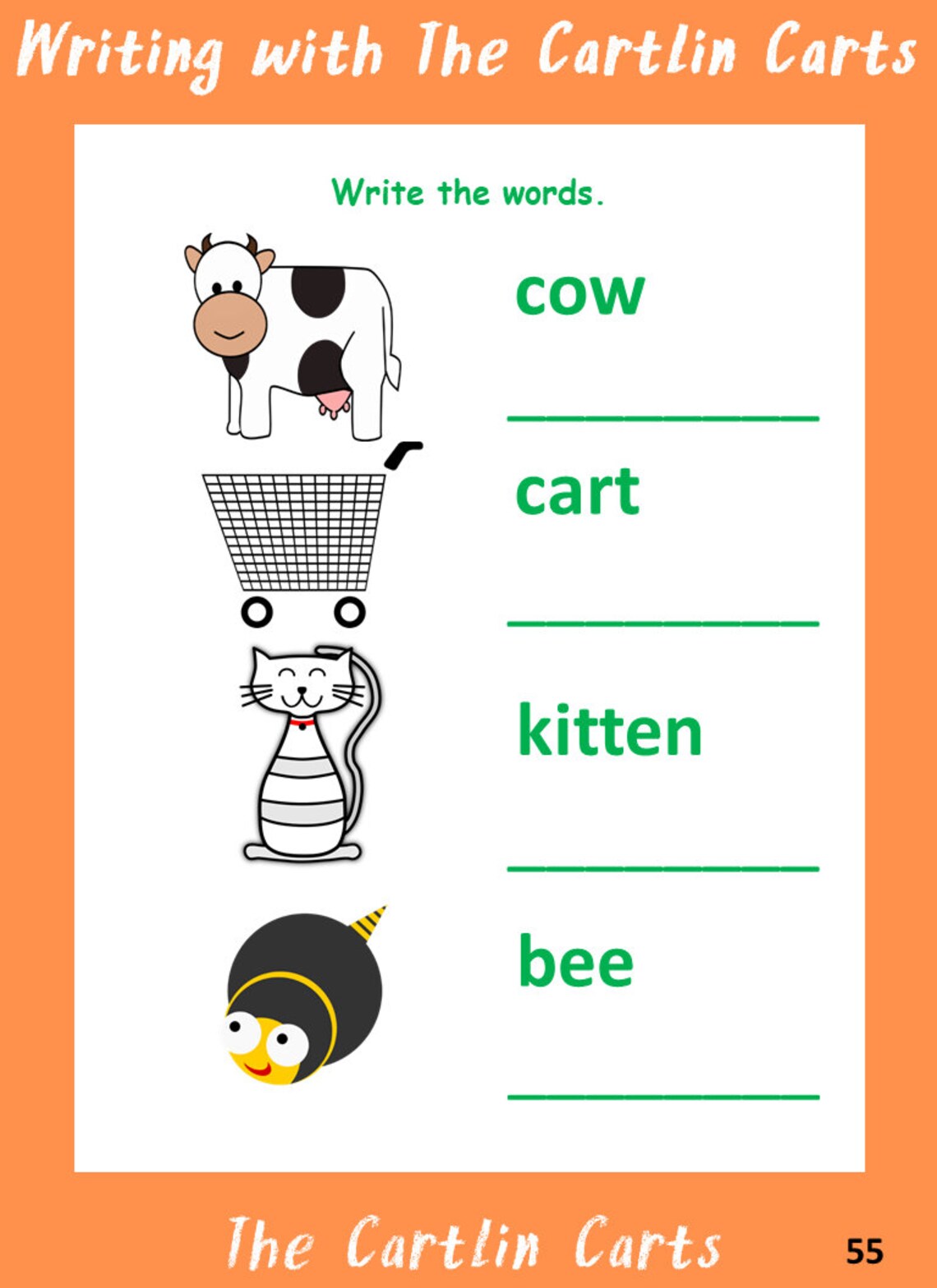The Cartlin Carts Numbers, Letters and More! Activity Book - Etsy