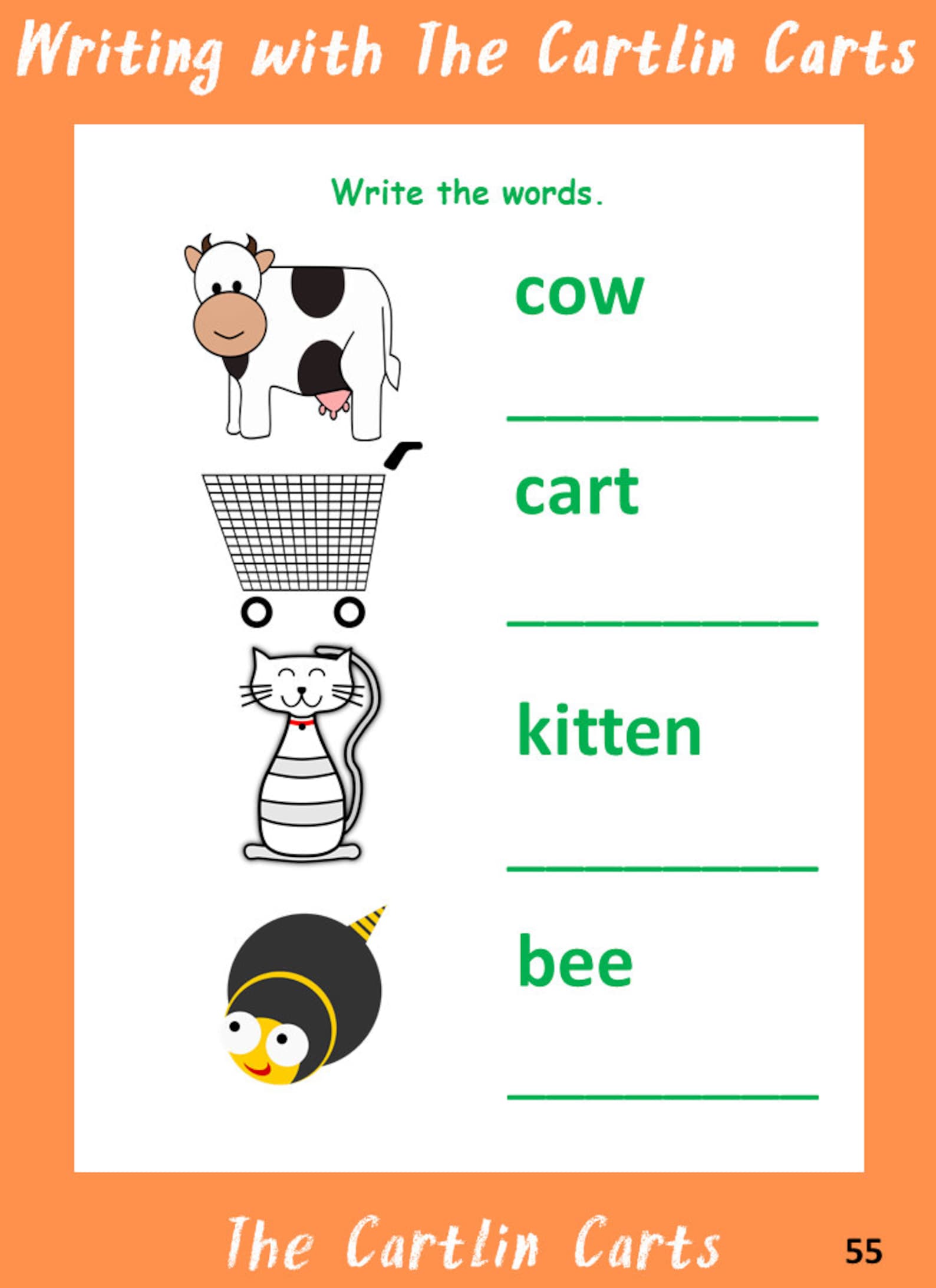 The Cartlin Carts Numbers, Letters and More! Activity Book - Etsy