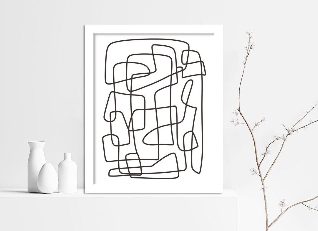 Abstract Wall Art, Black and White Art, Printable, Contemporary Wall Print, Minimalism Art Print ...