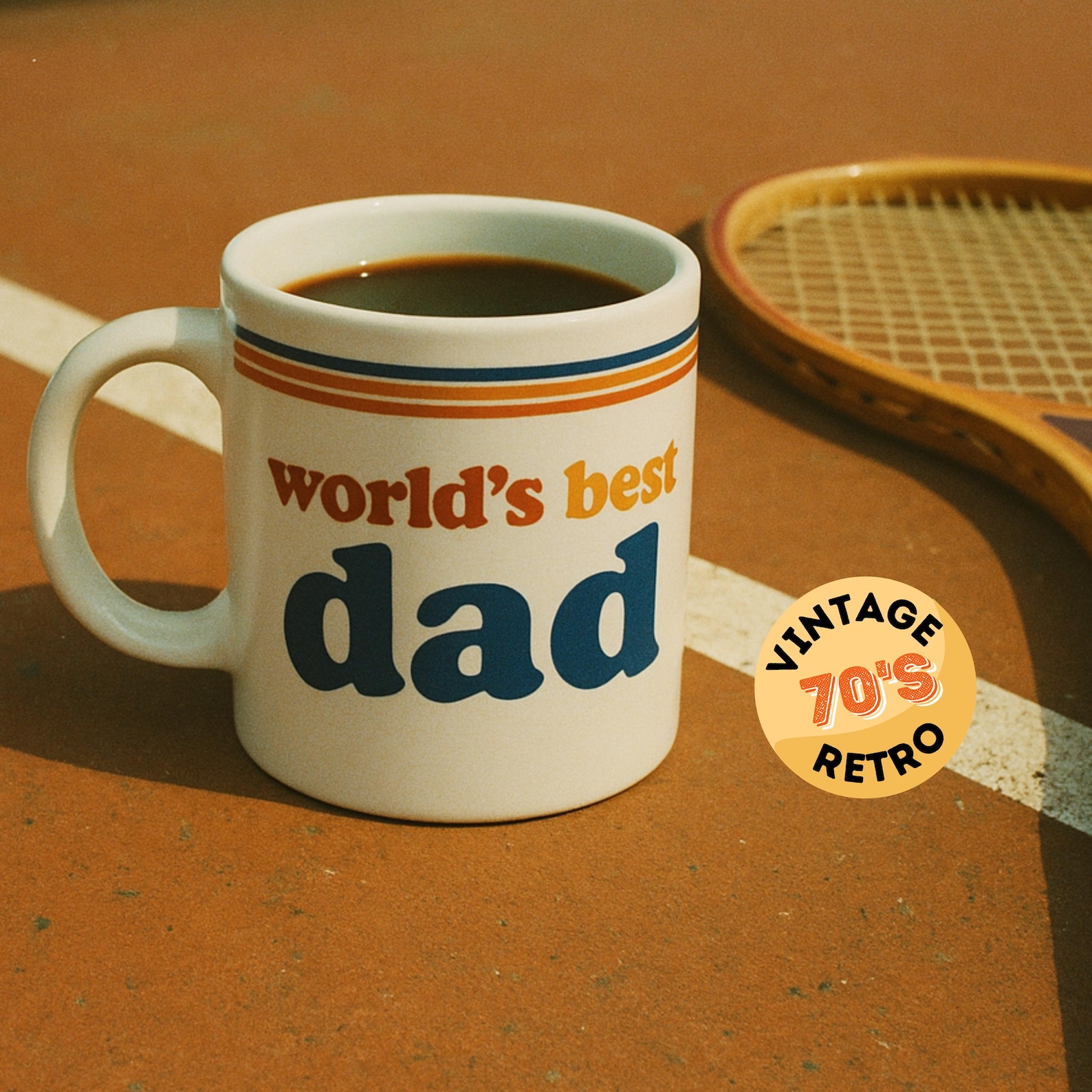 World’s Best Dad Mug | Retro 70s Father’s Day Gift | Vintage Dad Coffee ...