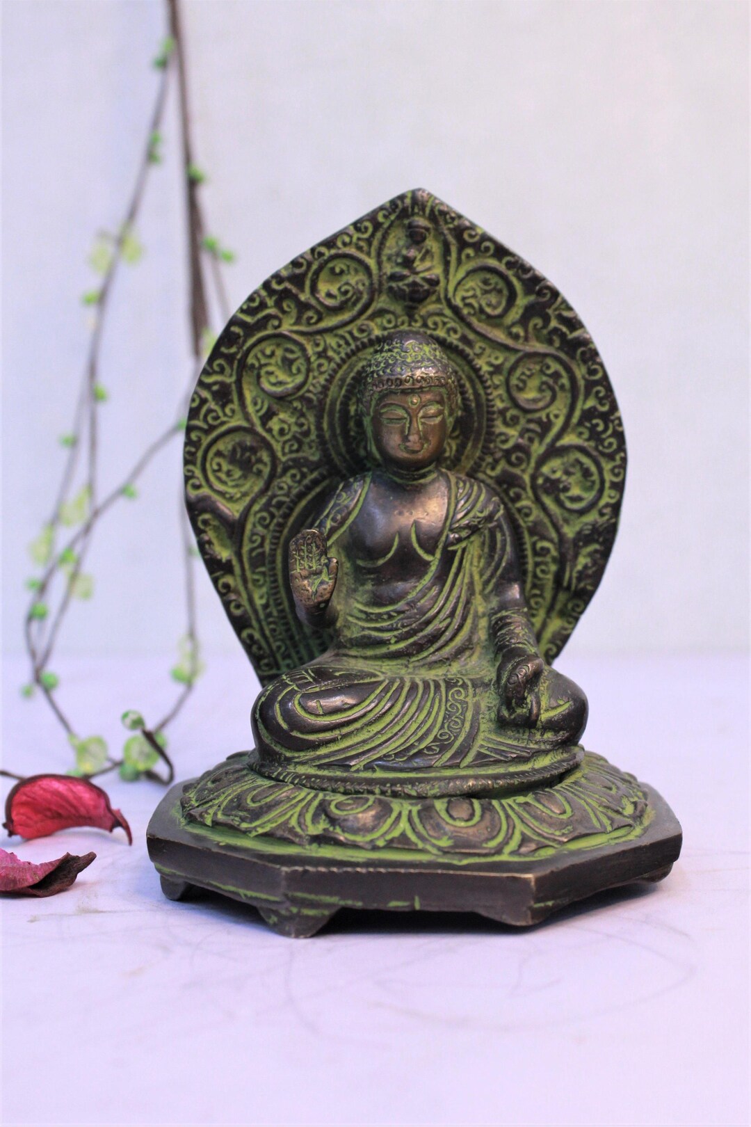 Abhaya Buddha Idol Blessing Buddhism Brass Statue - Etsy