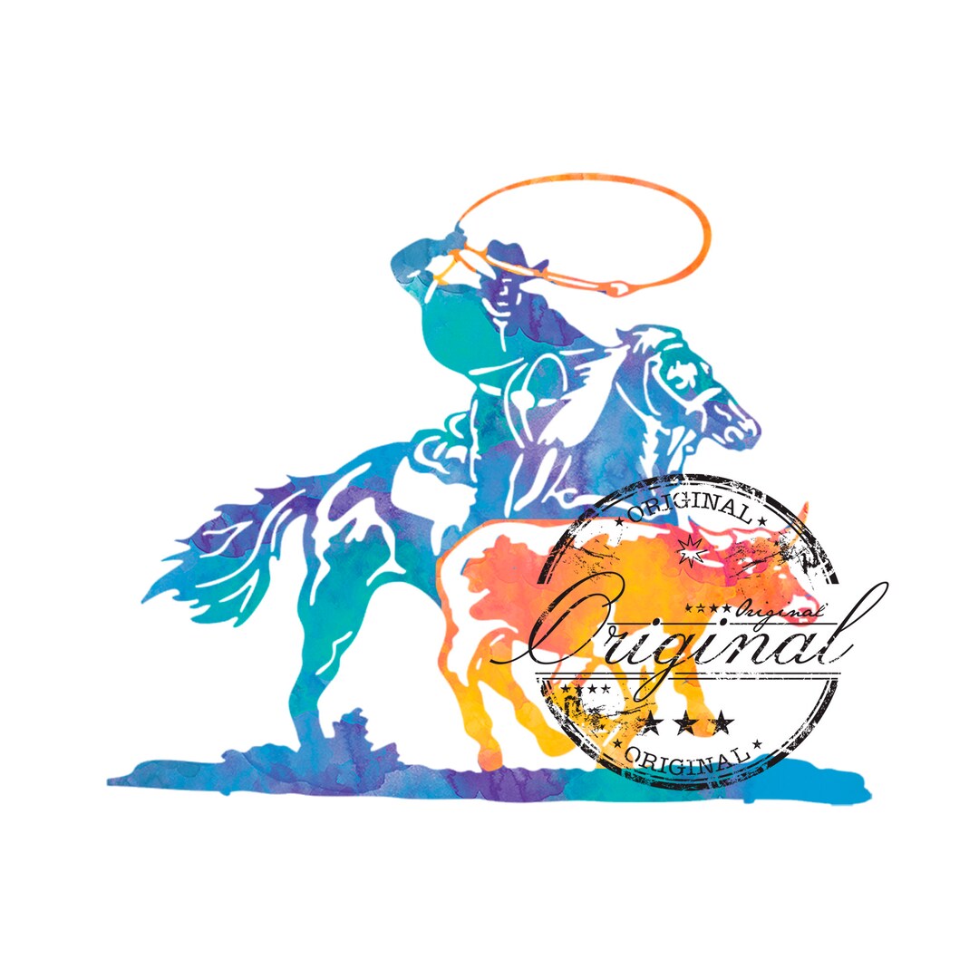 Team Roping SVG, Team Roper Svg Watercolor Sublimation Digital Download ...