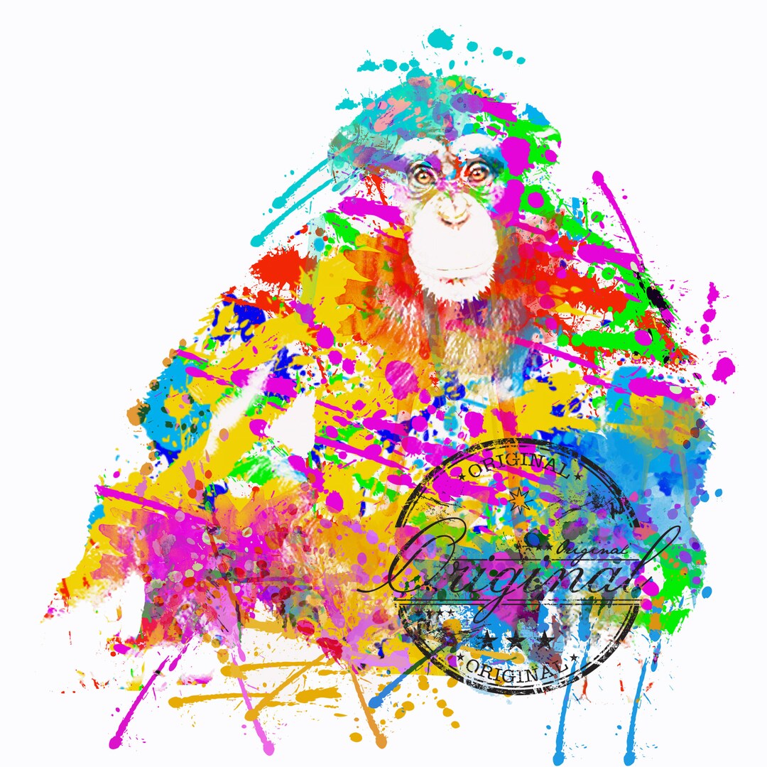 MONKEY Png, MONKEY Watercolor Sublimation Digital Download, MONKEY ...