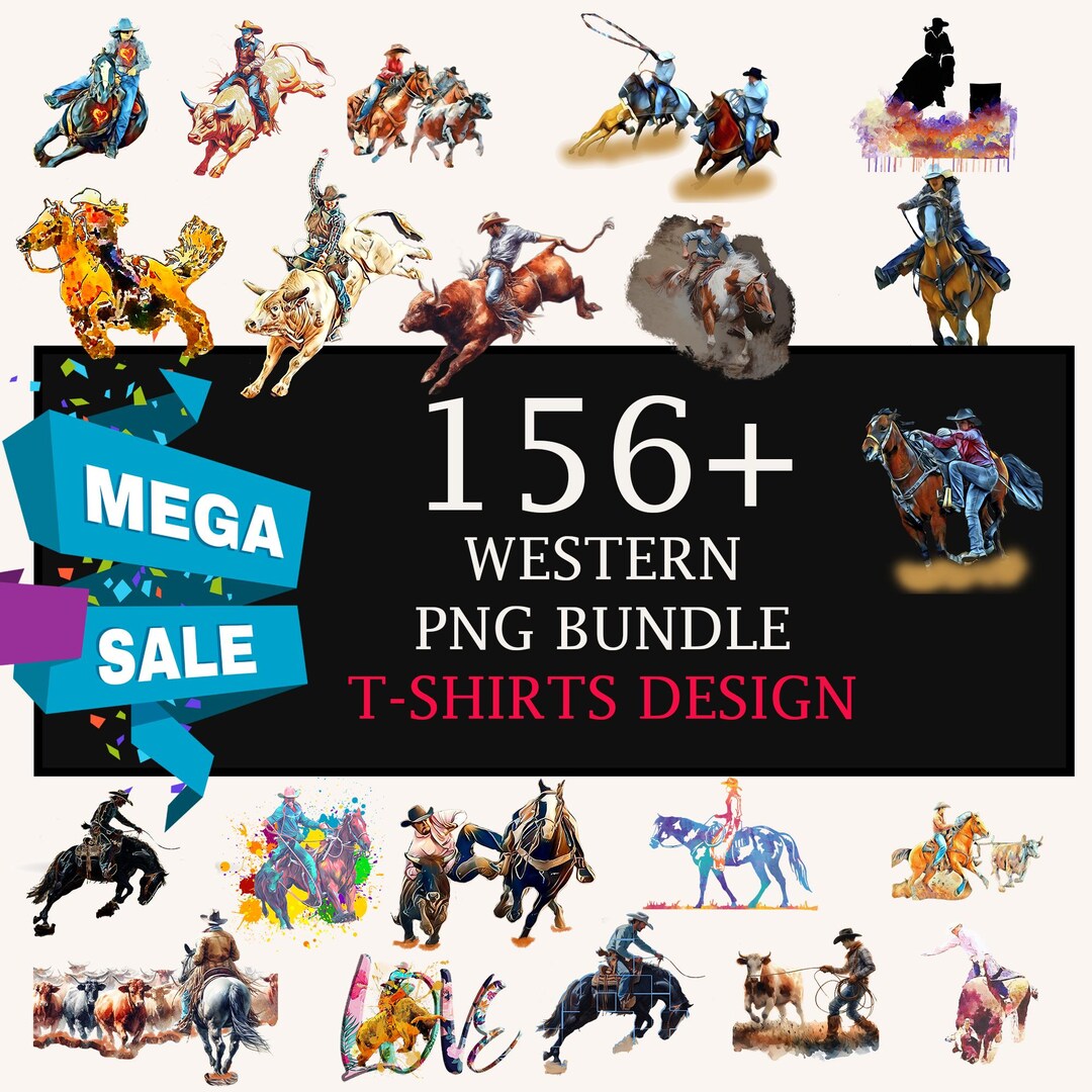 156+ WESTERN T-shirt Designs Bundle, Artistic T-shirt Designs, Colorful ...