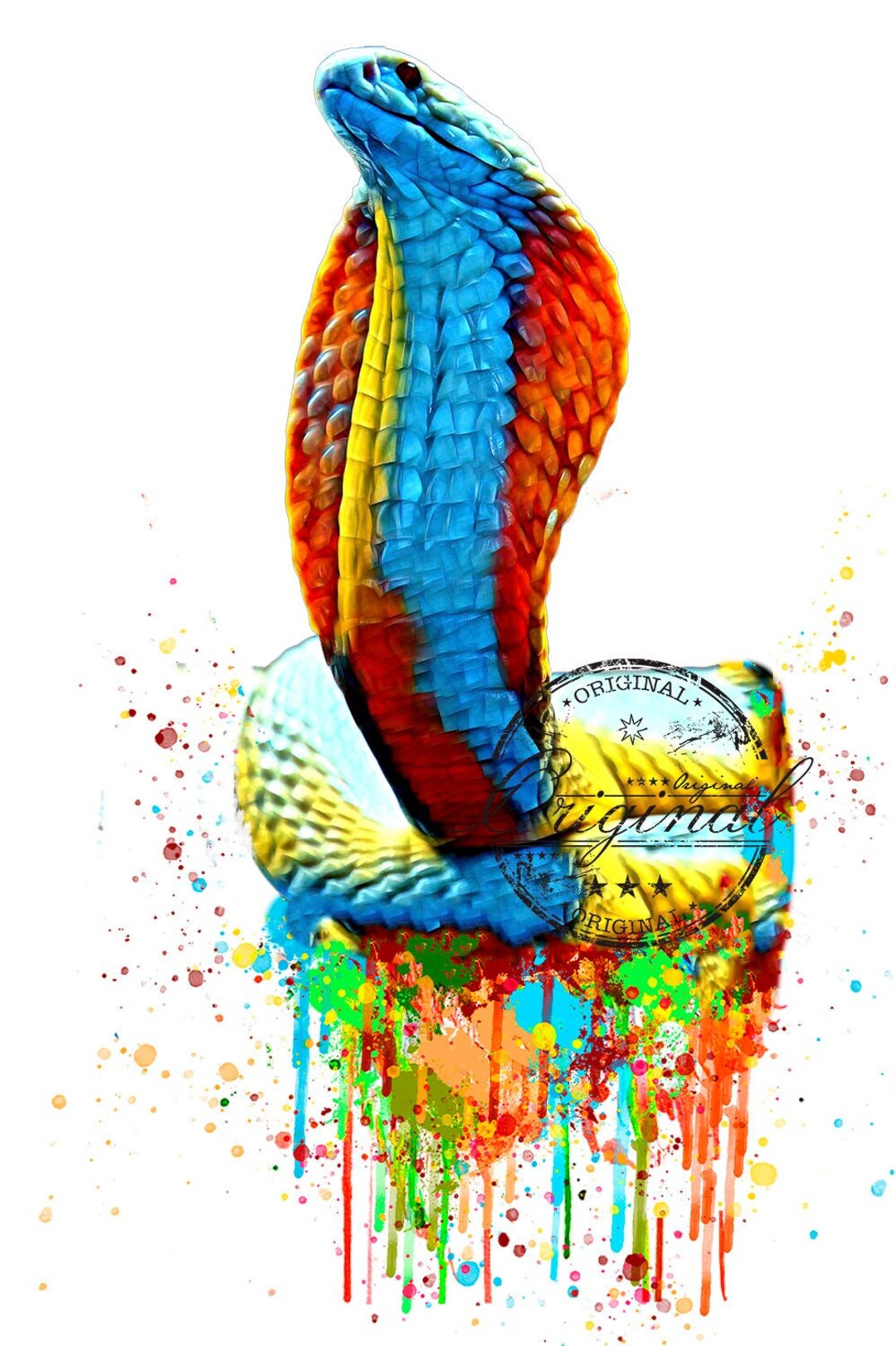 Cobra Png, Cobra Watercolor Sublimation Digital Download, Cobra ...