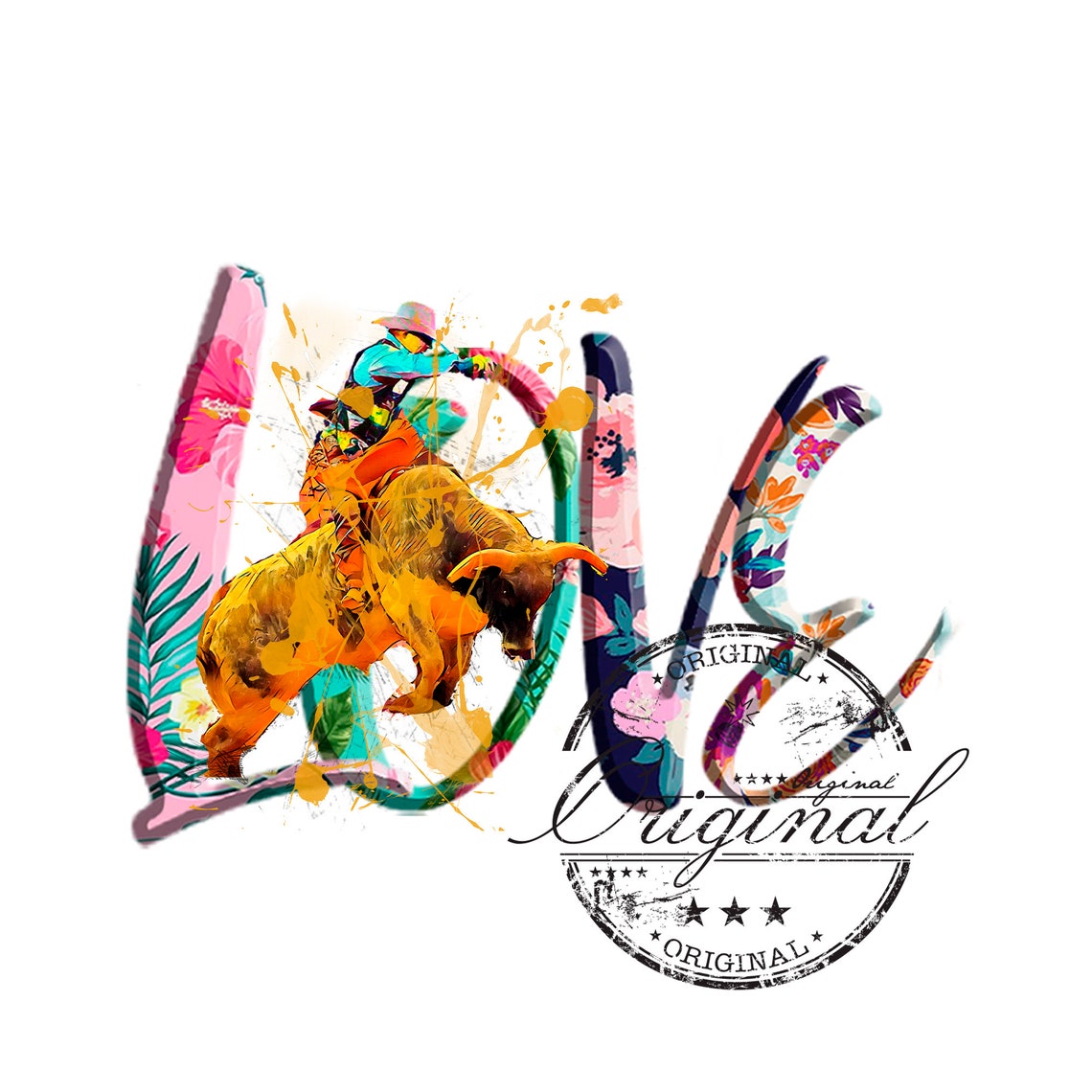 Rodeo Cow SVG Rodeo Watercolor Sublimation Digital Download - Etsy