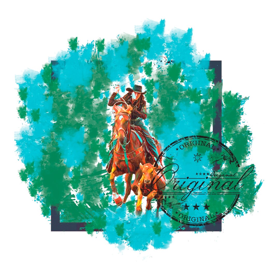 Team Roping Woman SVG, Team Roper Girl Svg Watercolor Sublimation ...