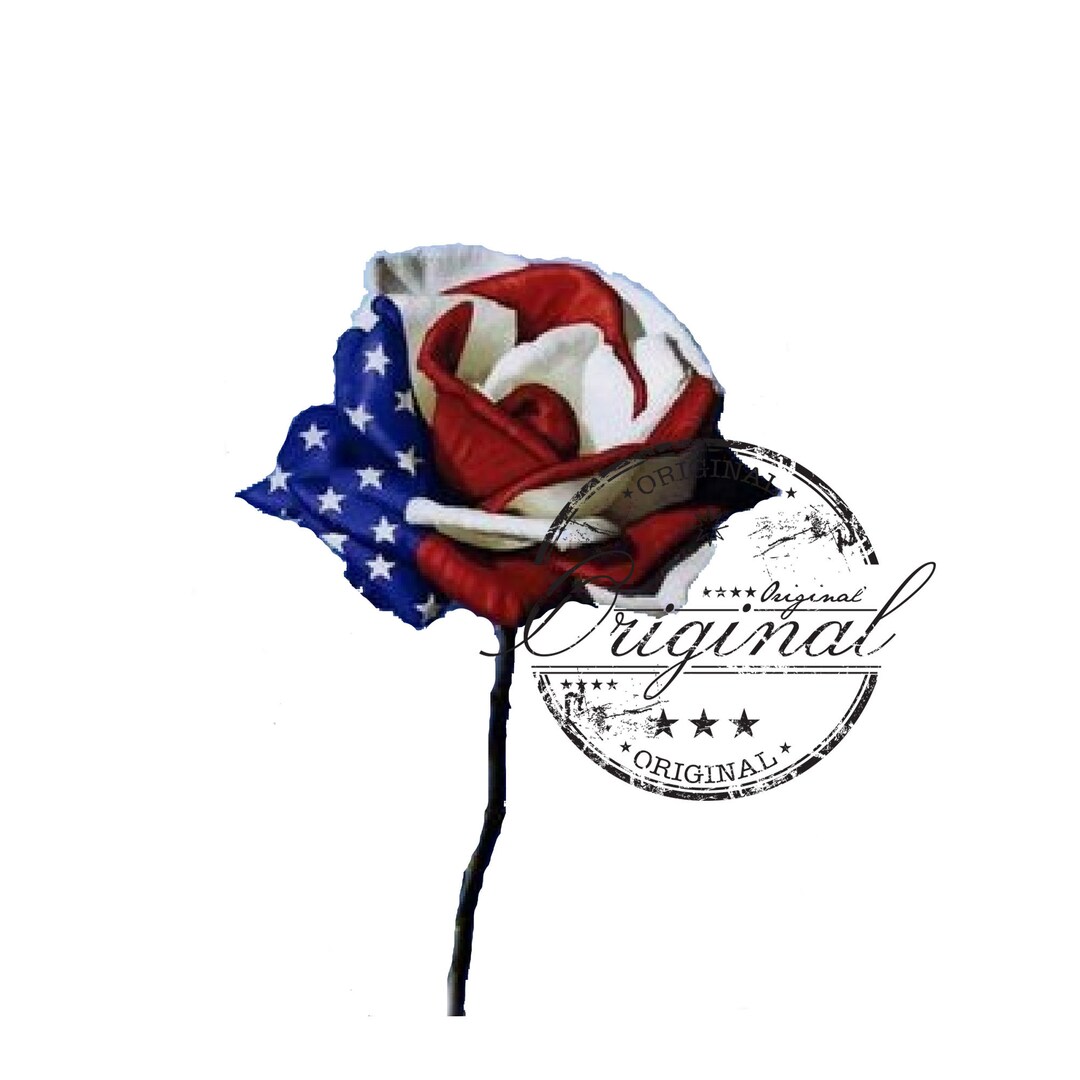 USA Flag Rose: Watercolor Sublimation Design (digital Download) - Etsy