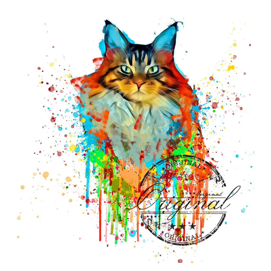 Cat Svg Cat Png Watercolor Sublimation Digital Download Cat - Etsy