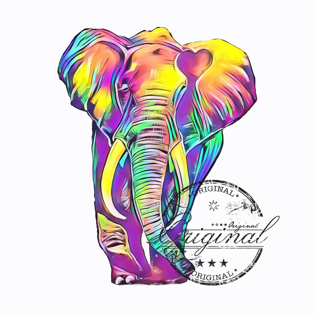 Elephant Png, Elephant Watercolor Sublimation Digital Download ...