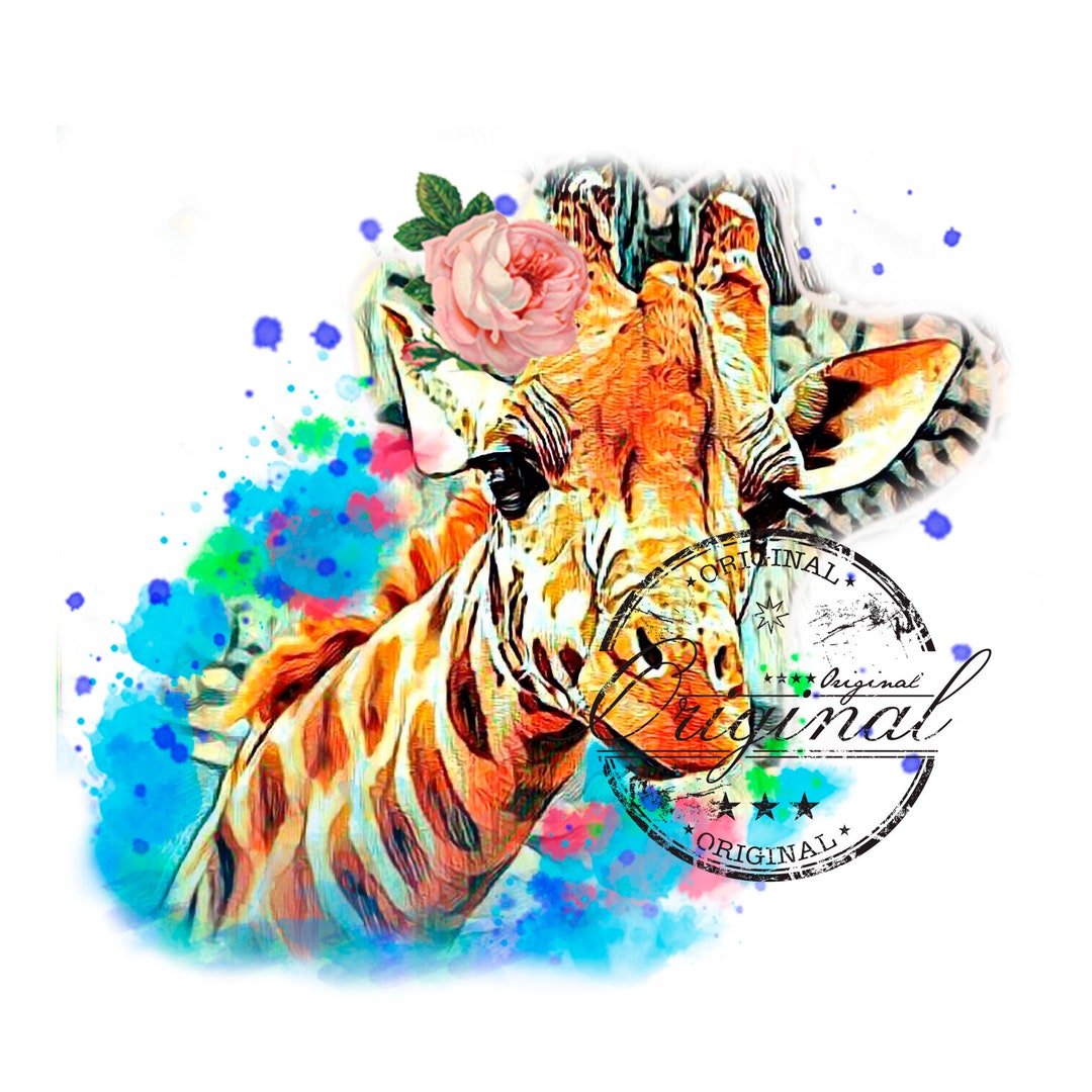 Giraffe SVG, Giraffe FLOWER Sublimation Digital Download, Giraffe ...