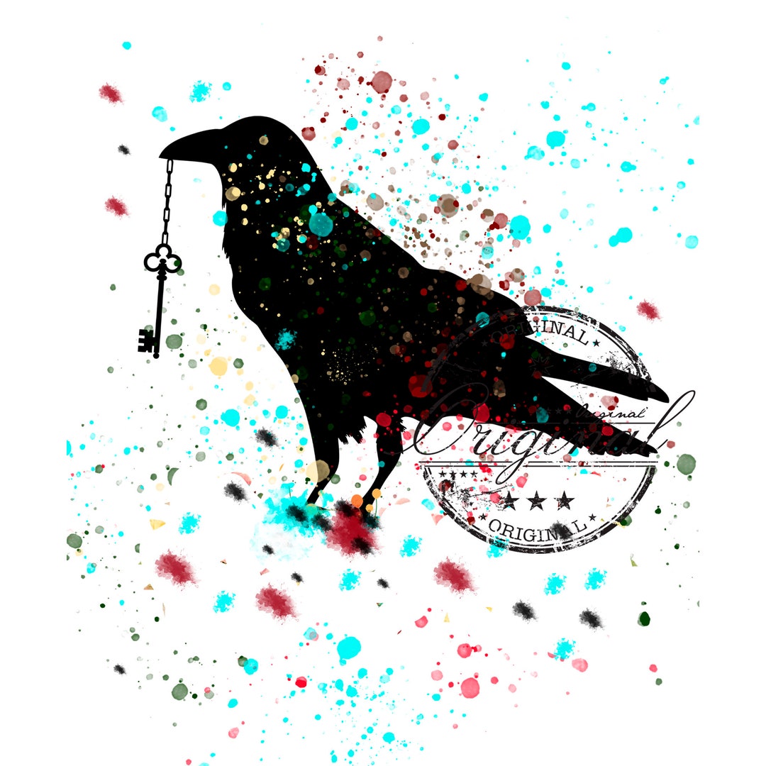 Raven Svg, RAVEN Watercolor Sublimation Digital Download, RAVEN ...
