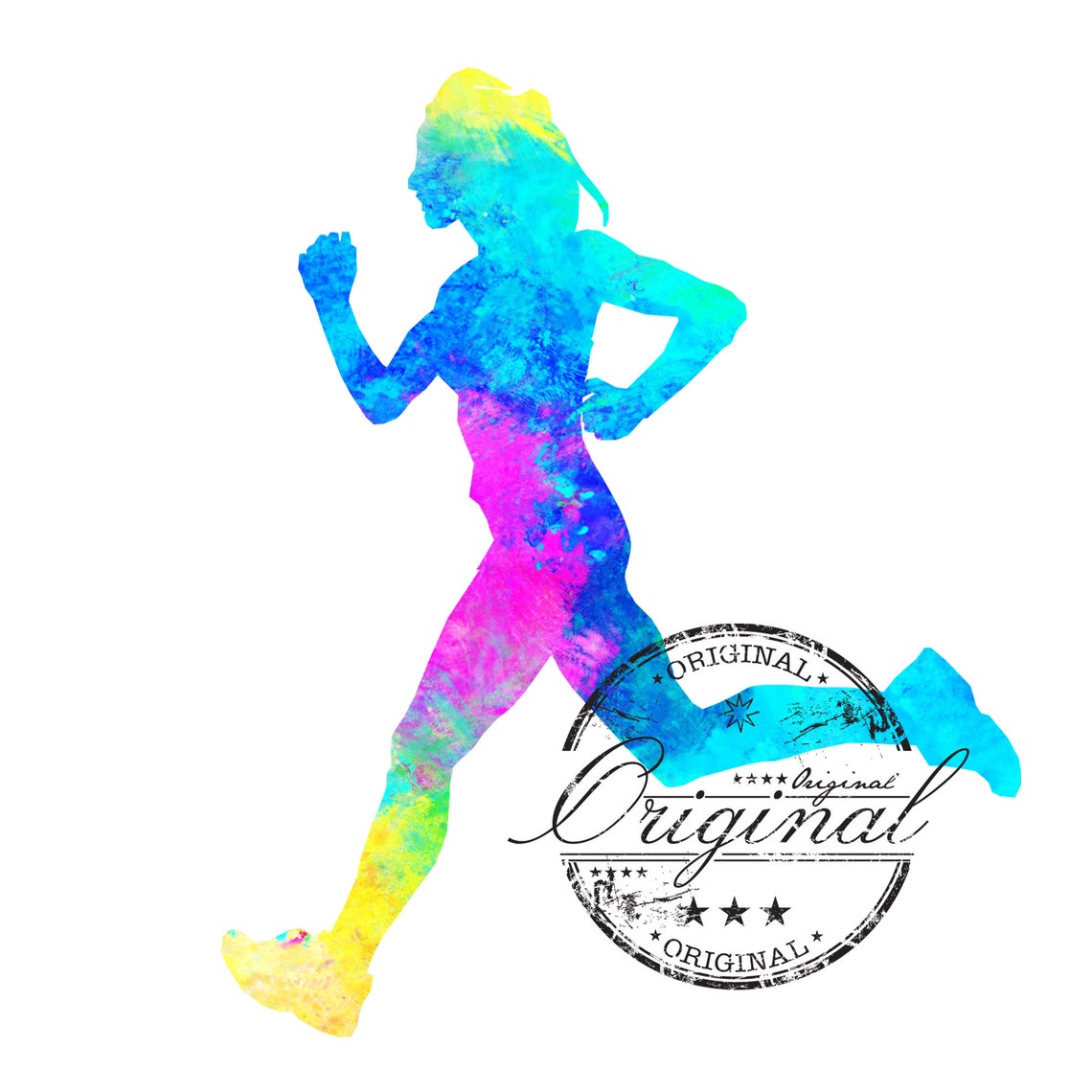Woman Running Png Running Svg Gym Watercolor Sublimation | Etsy