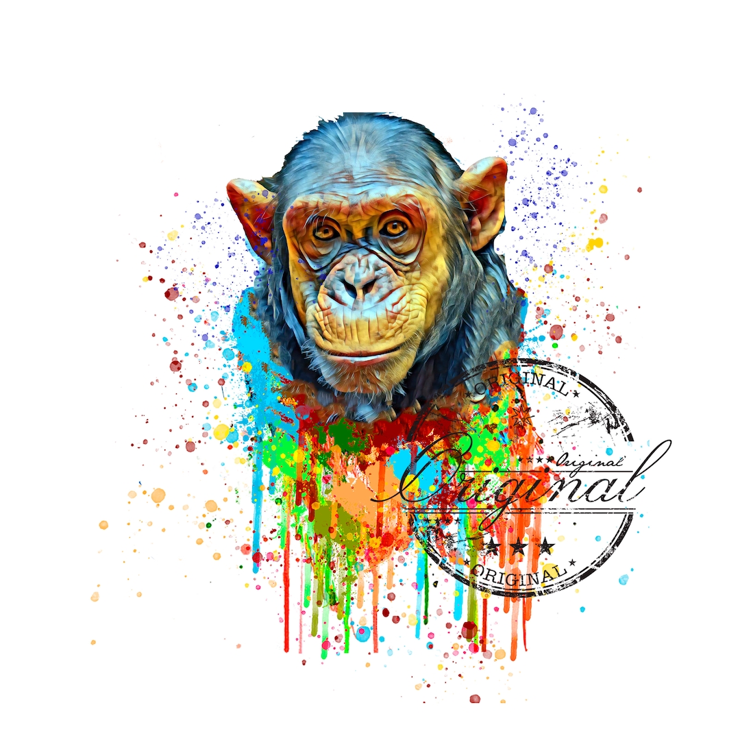 Watercolor Monkey SVG: Sublimation Design, PNG, Digital Download - Etsy