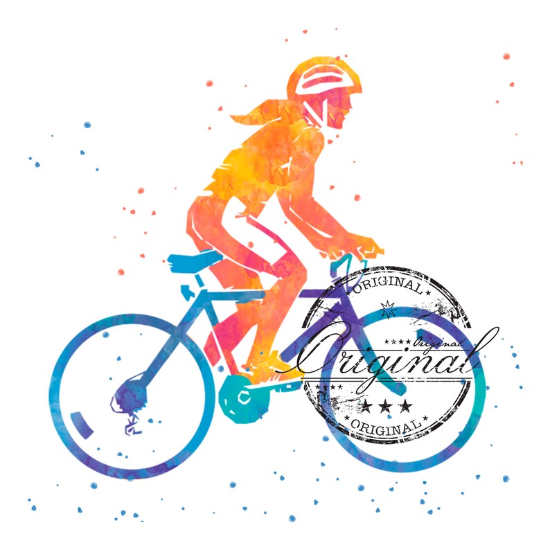 Cycle Svg Bike Png Watercolor Sublimation Digital Download - Etsy