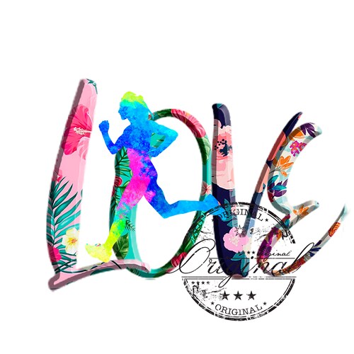 LOVE Running Png Running Svg Gym Watercolor Sublimation - Etsy