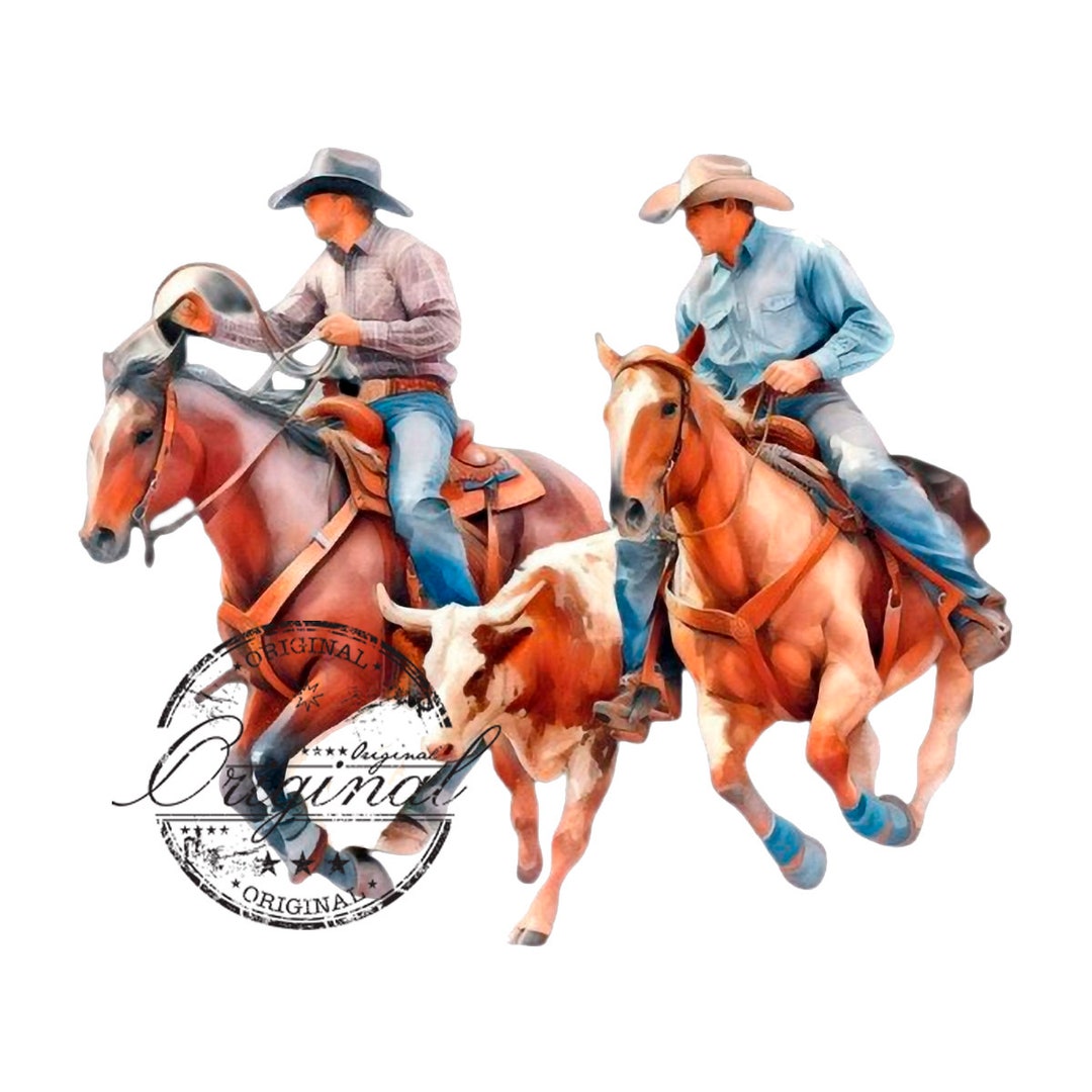 Roping Horse Png, Rodeo Svg, Team Roper Svg Watercolor Sublimation ...