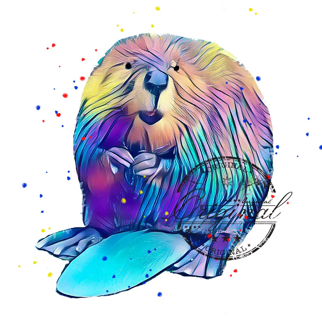 Beaver SVG, Beaver Watercolor Sublimation Digital Download, Beaver ...