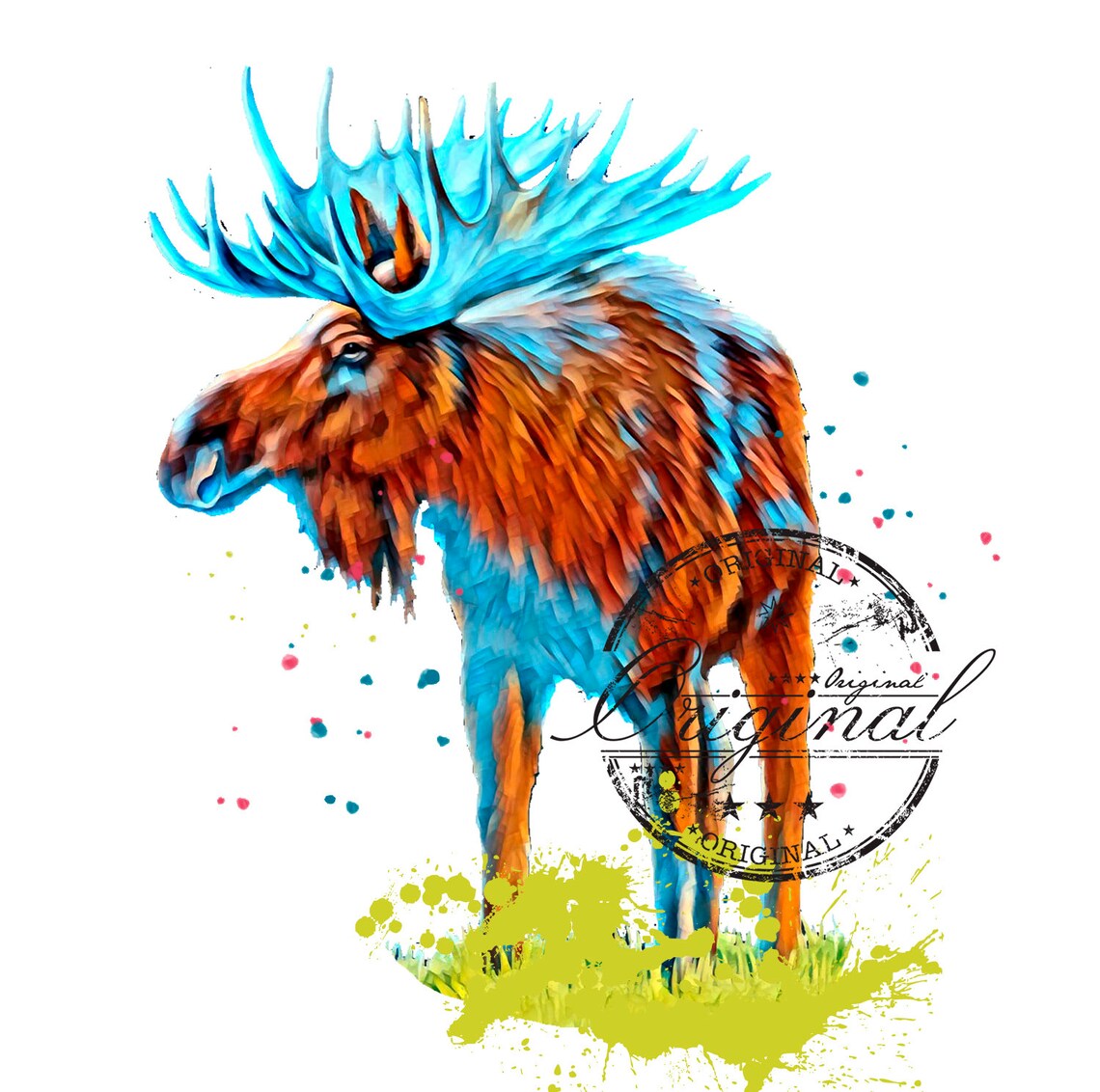 Moose Png Moose Svg Watercolor Sublimation Digital Download - Etsy