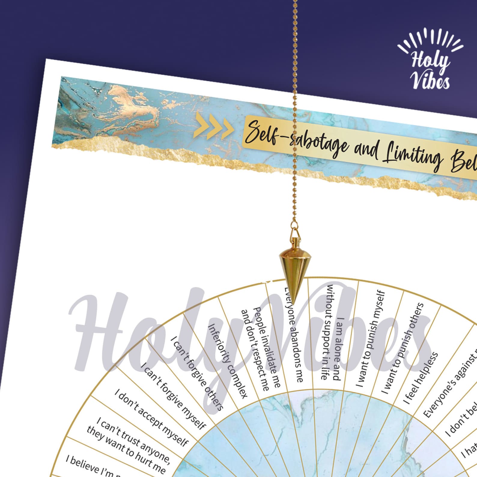 Dowsing Chart - Self-sabotage and Limiting Beliefs Chart (spiritual ...