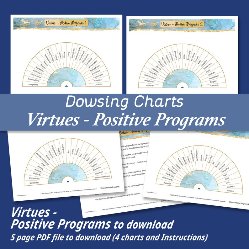VIRTUES - Positive Programs Dowsing Chart - Etsy