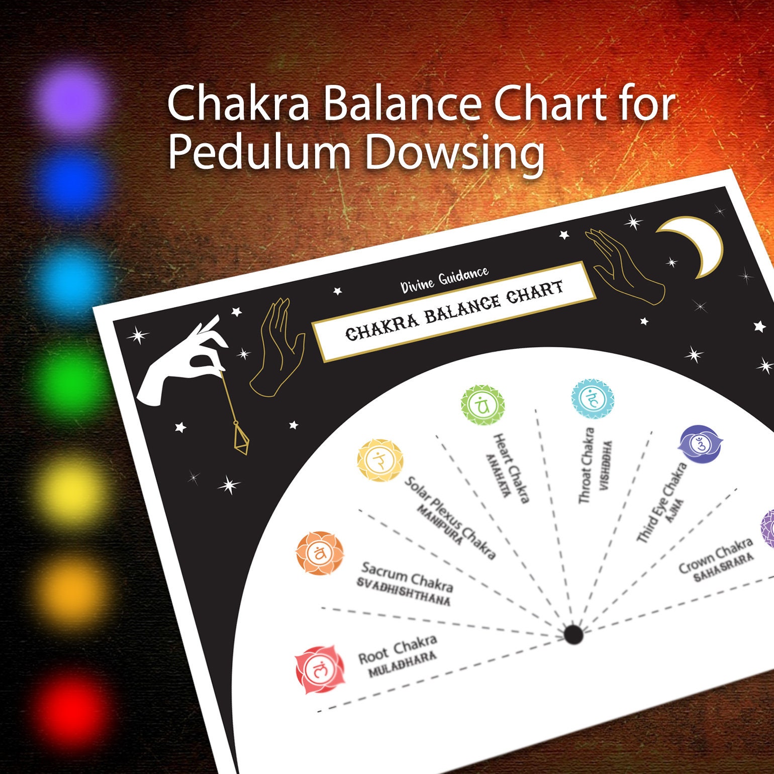 Dowsing Chart - Chakras Balance Chart - Digital Download - Pendulum ...