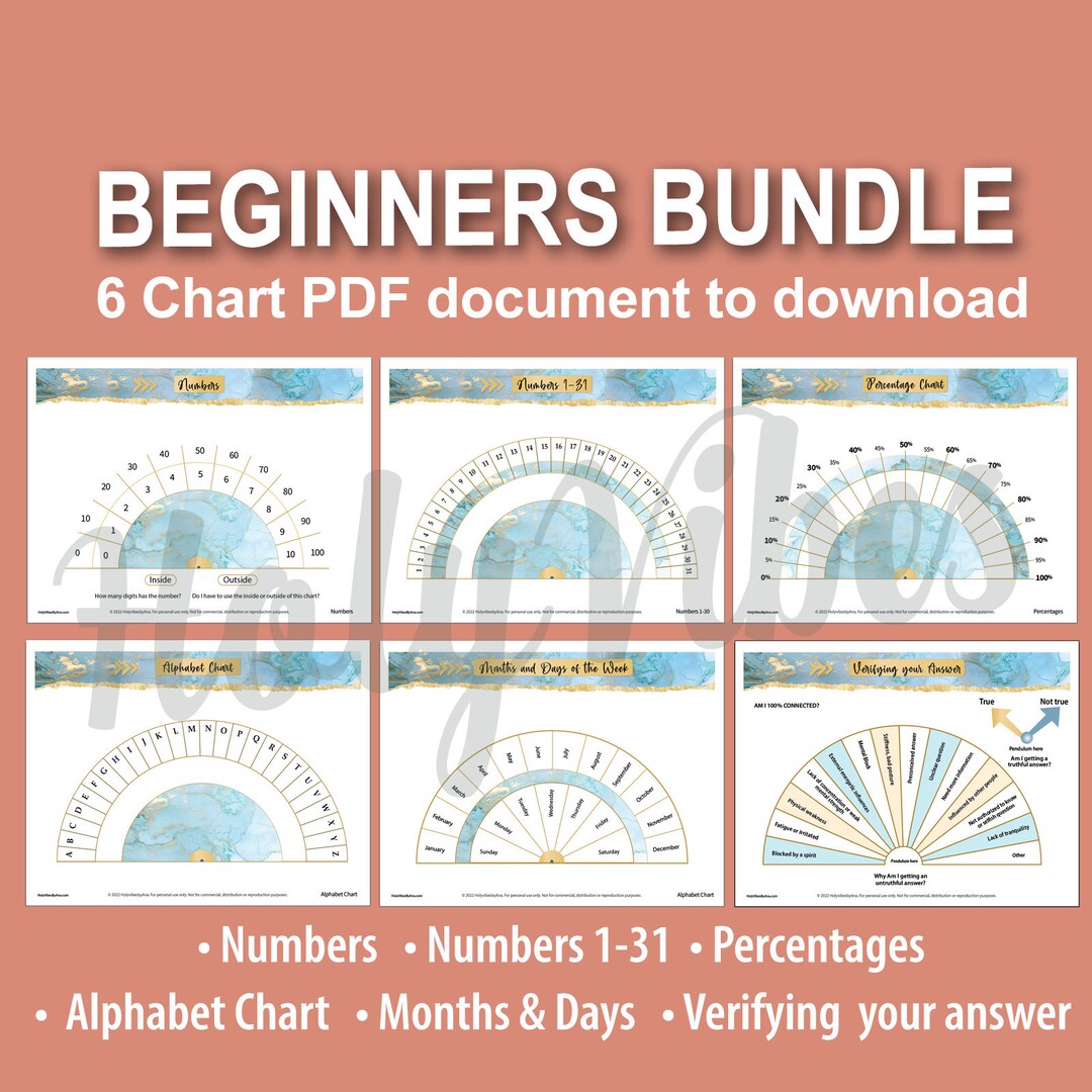 Dowsing Charts Beginner Bundle: Percentage, Numbers, Alphabet (digital ...