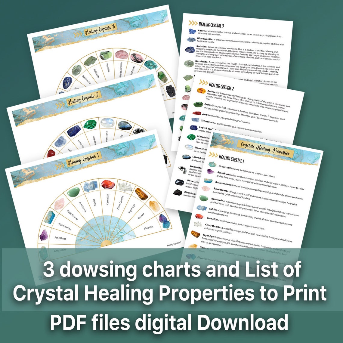 Healing Crystals Chart - 3 Dowsing Chart - Crystal Dowsing Chart to ...