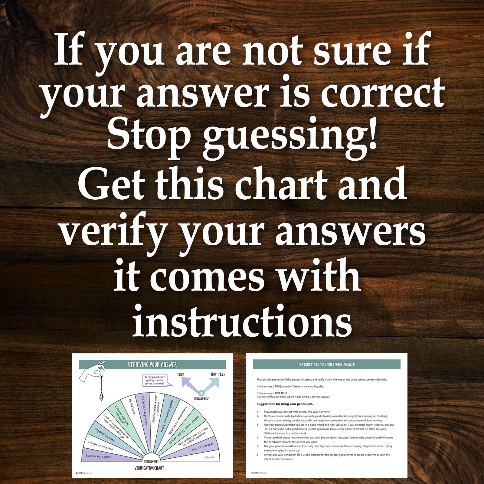 Verifying Your Answer Chart - Digital Download - Pendulum Chart ...