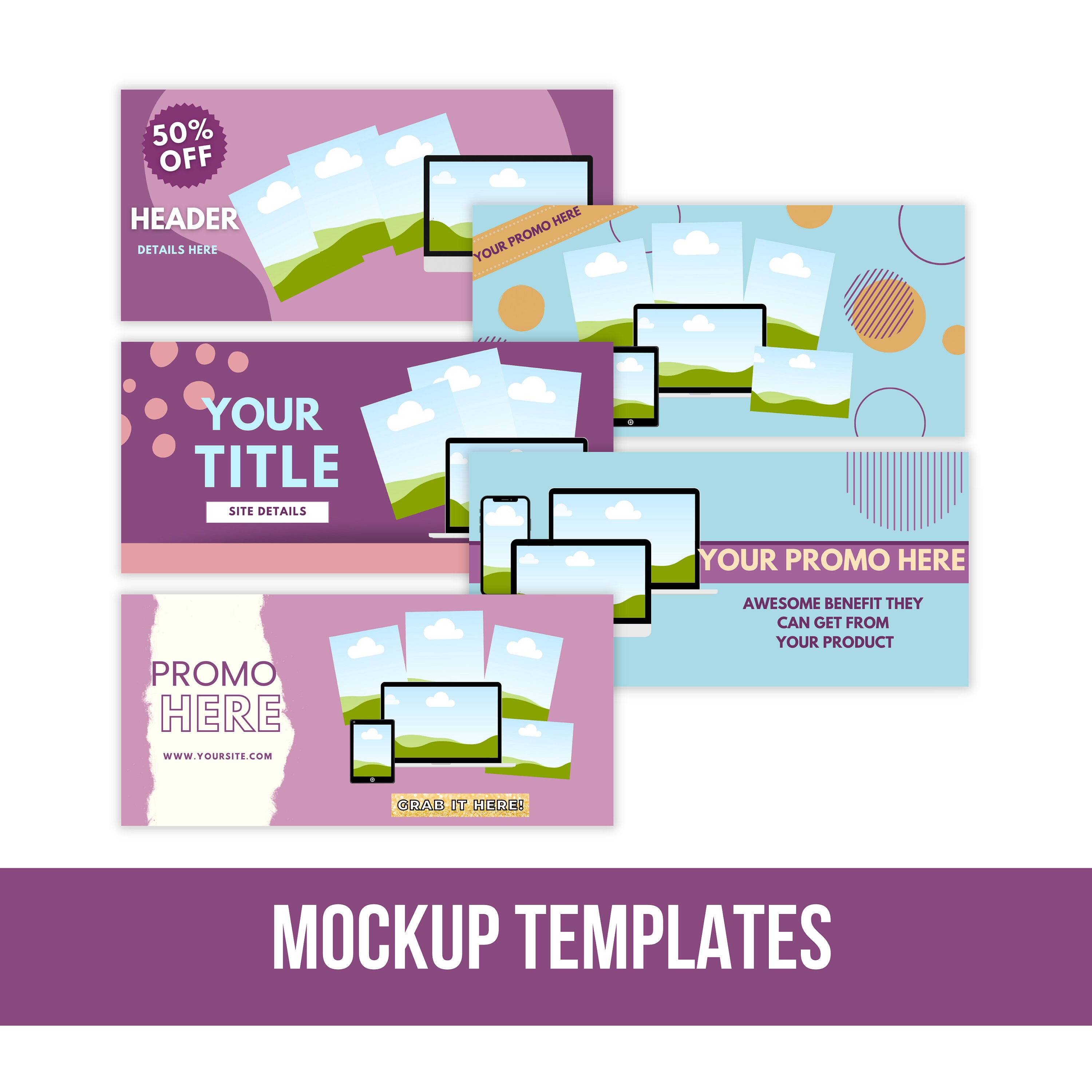 Purple and Blue Canva Template Bundle Moodboard Instagram Story Opt-ins ...