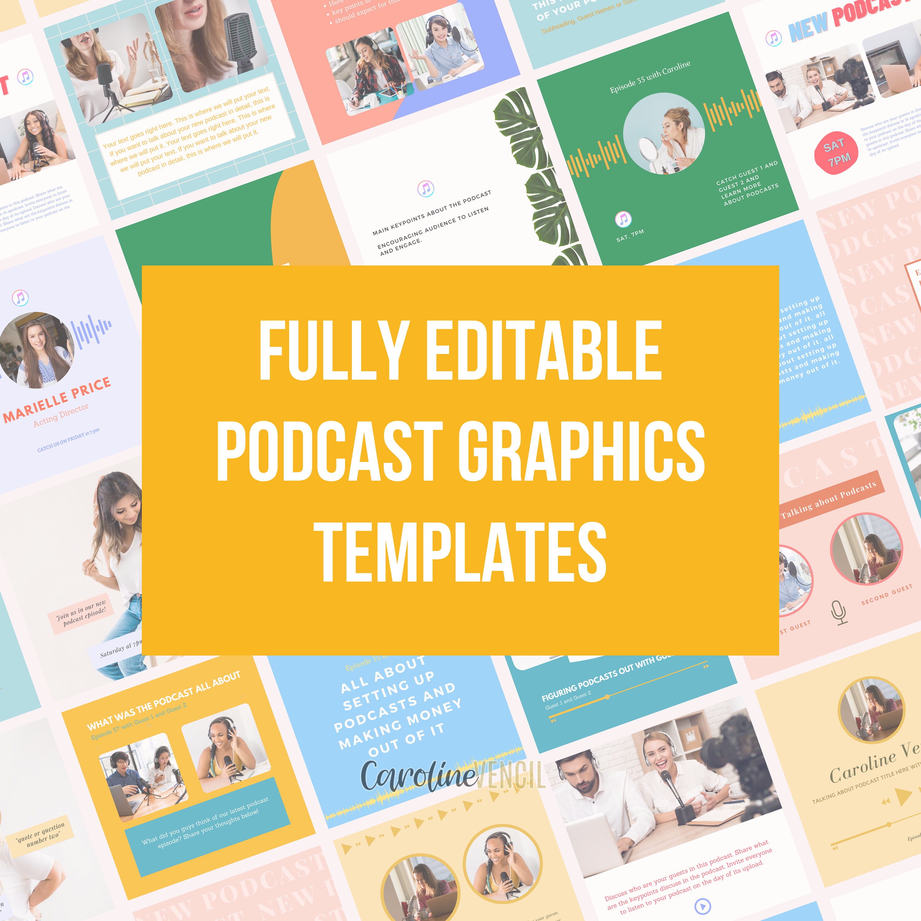 Editable Podcast Templates | Downloadable Podcast Template | Podcast ...