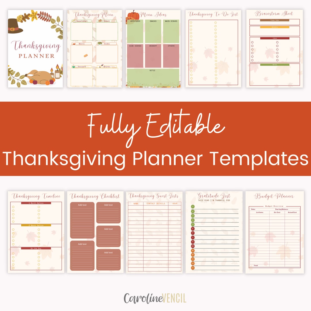 Canva Thanksgiving Planner Templates | Digital Planner | Goodnotes ...