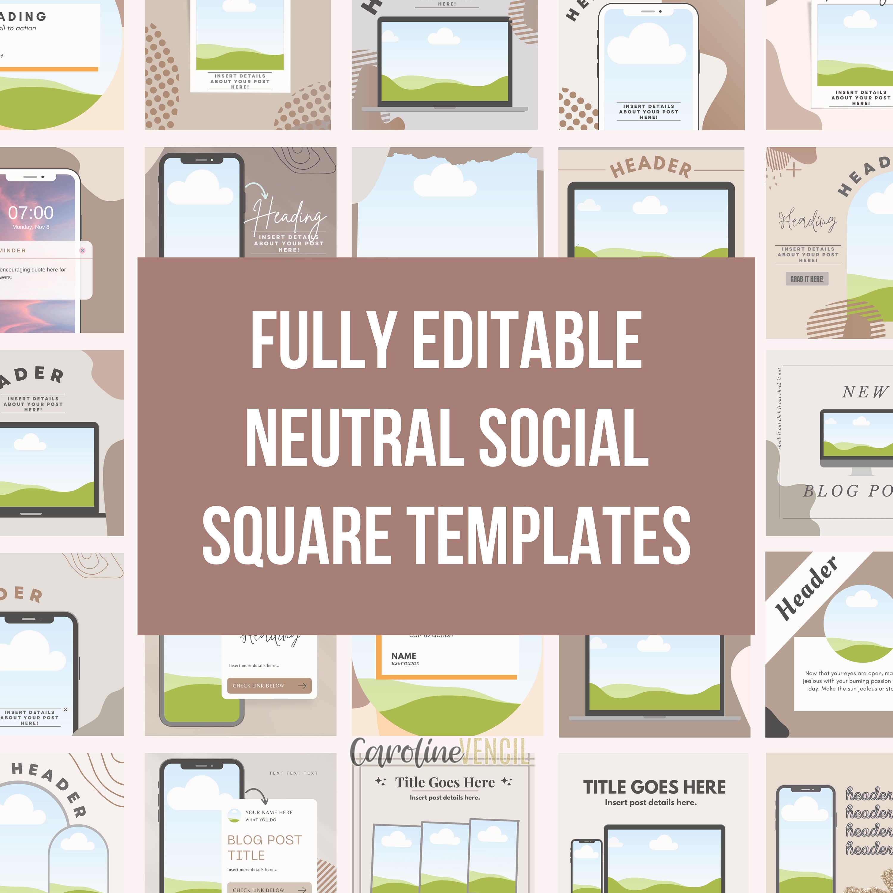 Canva Social Square Templates Bundle Social Square Canva - Etsy