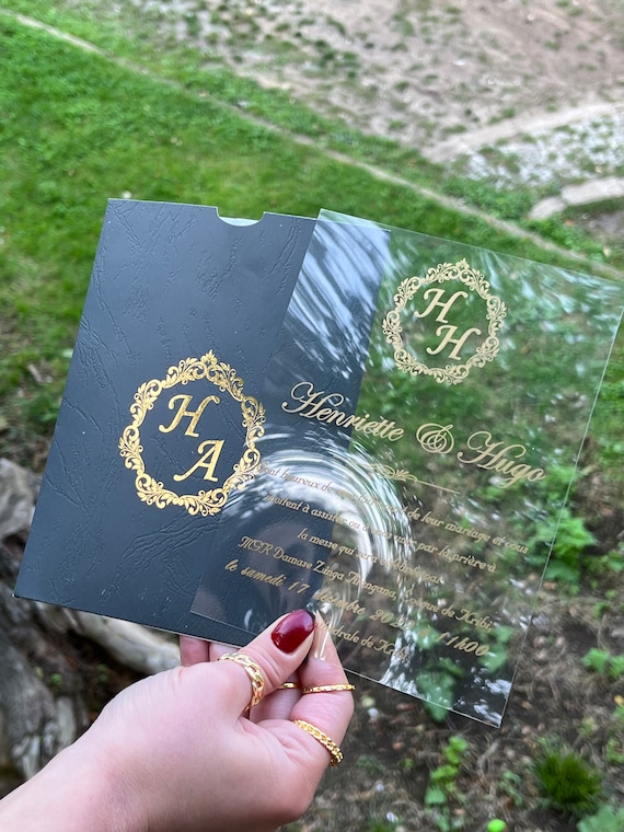 Wedding Invitation Acrylic Invitations Acrylic Gold - Etsy