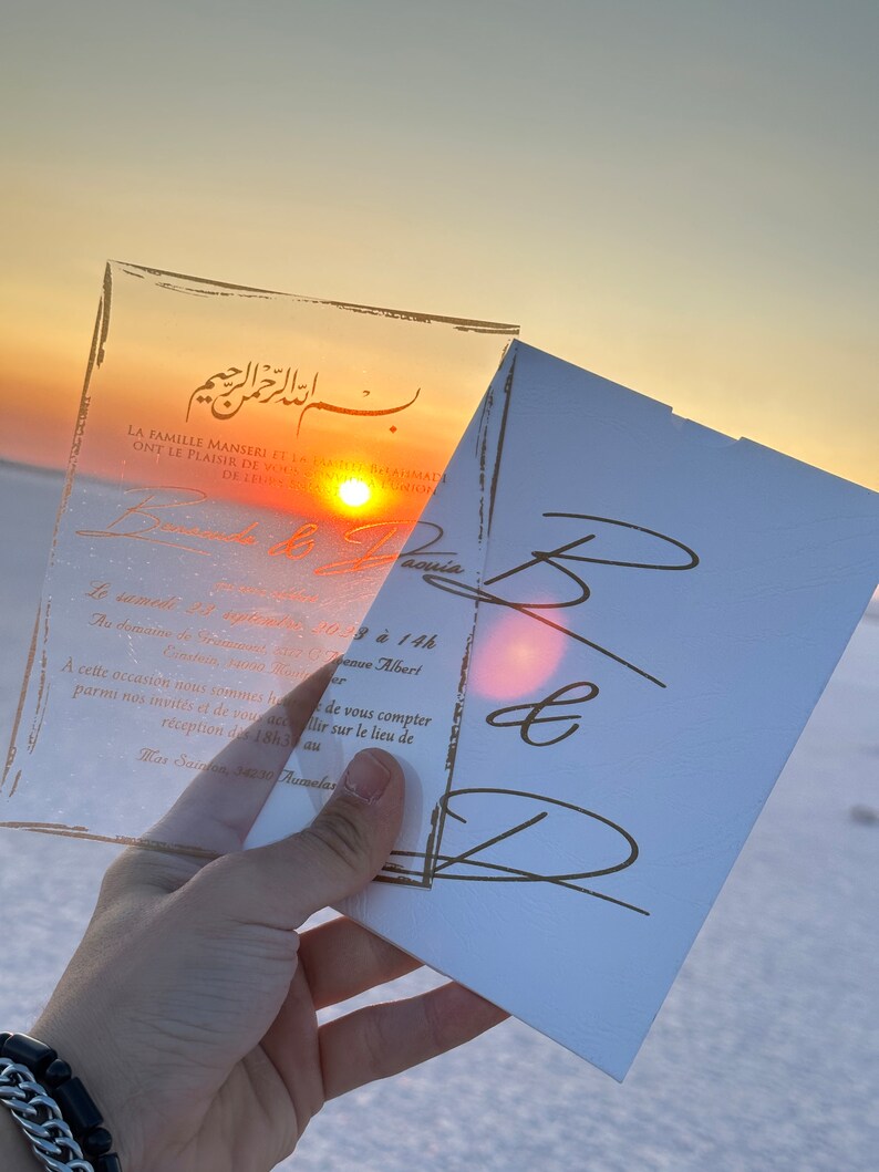 Clear Acrylic Wedding Invitation – Personalized Transparent Card With ...
