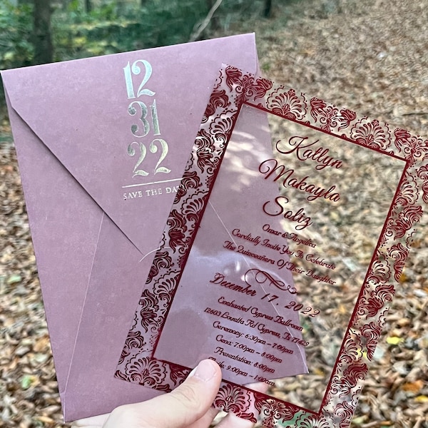 Acrylic Invitation - Etsy