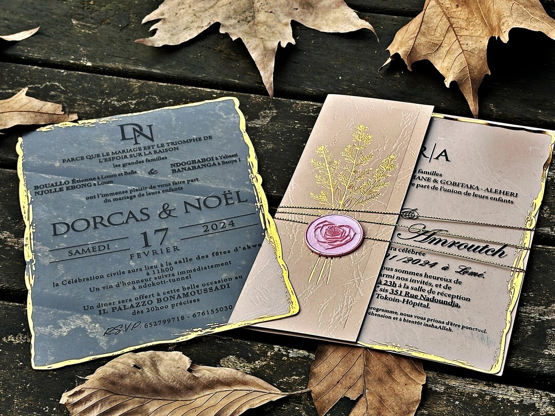 Personalized Acrylic Wedding Invitation: Custom Clear Invitations - Etsy